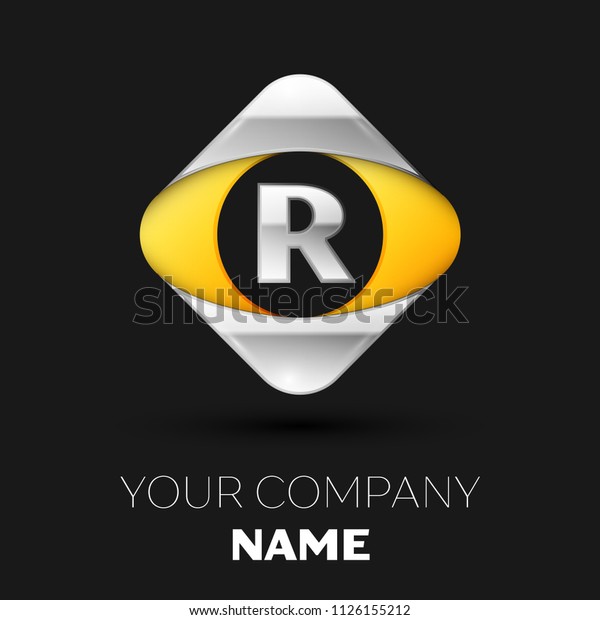 Silver Letter R Logo Symbol Colorful Stock Vector (Royalty Free ...