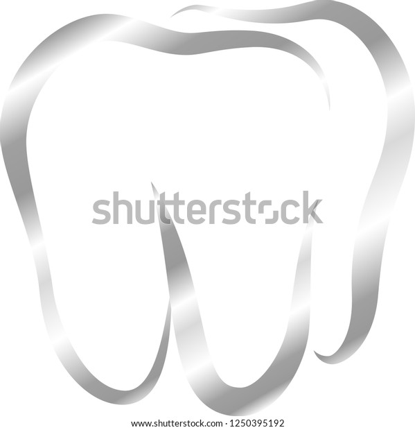 Silver Line Drawing Tooth Stock Vector (Royalty Free) 1250395192 ...
