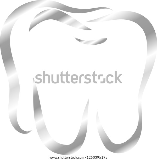 Silver Line Drawing Tooth Stock Vector (Royalty Free) 1250395195 ...