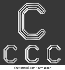 Silver Line Letter C Logo Design Stock Vector (Royalty Free) 307418387 ...