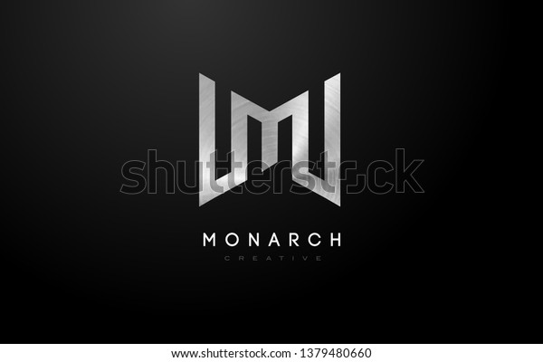 Silver M Logom Letter Icon Design Stock Vector (Royalty Free) 1379480660