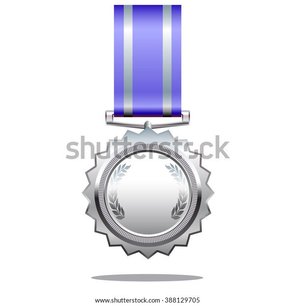 Silver Medal Blank Ribbon Stock Vector (Royalty Free) 388129705 ...