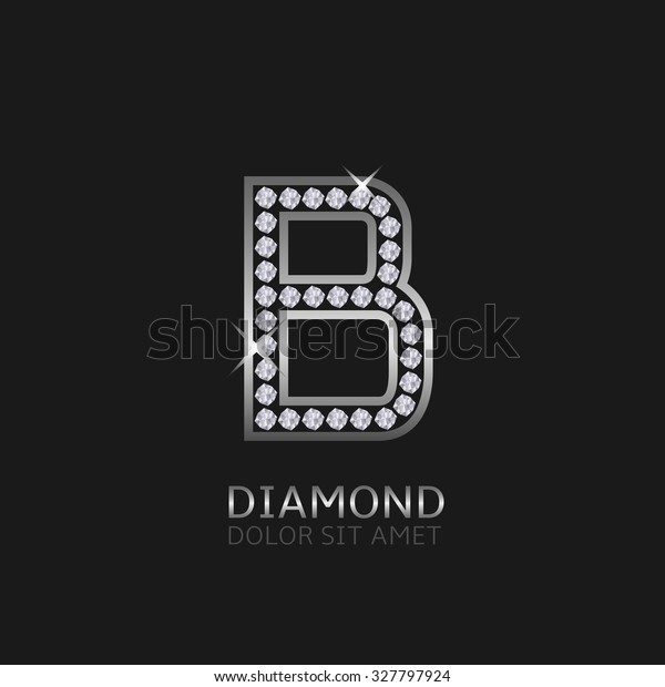 Silver Metal Letter B Logo Diamonds Stock Vector (Royalty Free ...