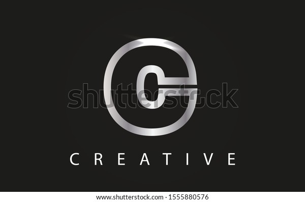Silver Metal Letter C Logo Luxury Stock Vector (Royalty Free ...