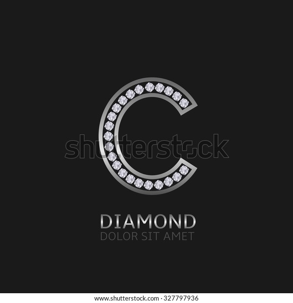 Silver Metal Letter C Logo Diamonds Stock Vector (Royalty Free ...