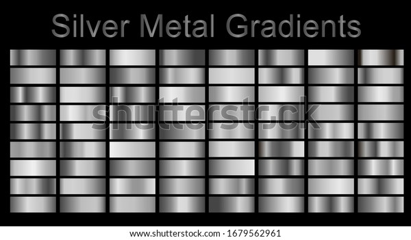 Silver Metal Luxury Big Set Simple Stock Vector (Royalty Free ...