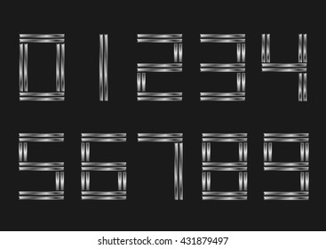 Silver Metal Numbers Metallic Numbers Vector Stock Vector (Royalty Free ...