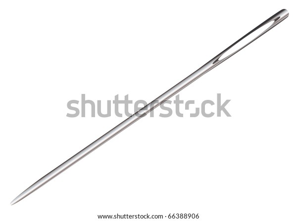 Silver Metal Sewing Needle Eyelet Reflection Stock Vector (Royalty Free ...