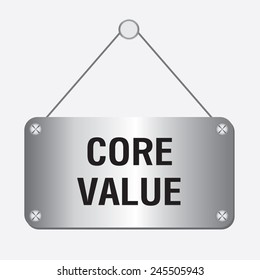Silver Metallic Core Value Sign Hanging Stock Vector (Royalty Free ...