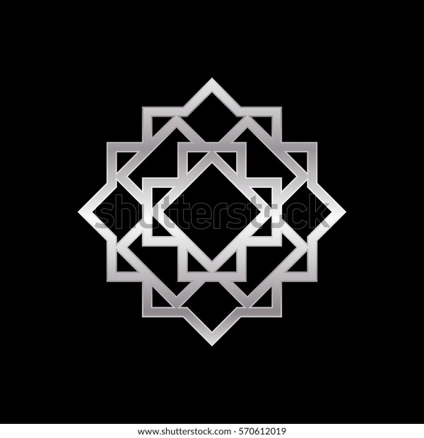 Silver Metallic Islamic Ornament Stok Vektör (Telifsiz) 570612019