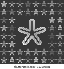 Silver Metallic Line Star Icon Design Stock Vector (Royalty Free ...