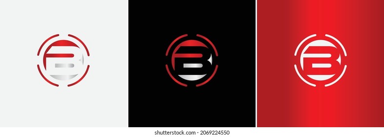 Silver Metallic Red B Logo Creative Stock Vector (Royalty Free ...