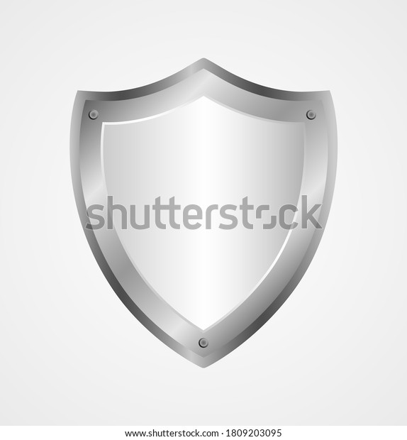 Silver Metallic Shiny Shield Vector Icon Stock Vector (Royalty Free ...