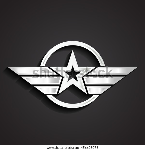 Silver Military Star Symbol Vector Illustration Stock Vector (Royalty ...