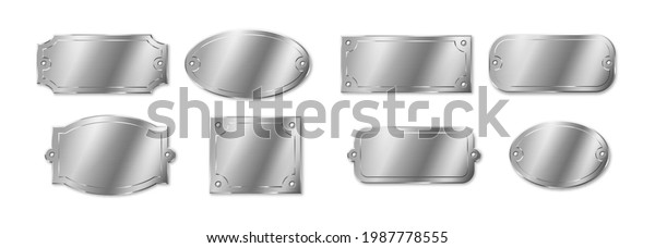 Silver Name Plates Template Plaques Empty Stock Vector (Royalty Free ...