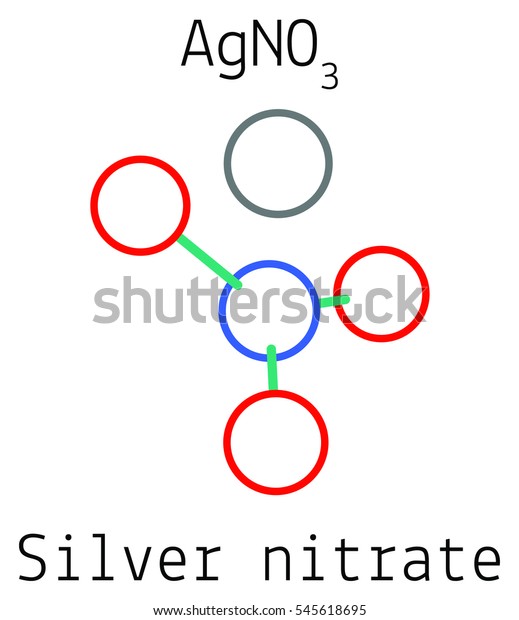 Silver Nitrate Agno3 Molecule Isolated On Stock Vector (Royalty Free ...