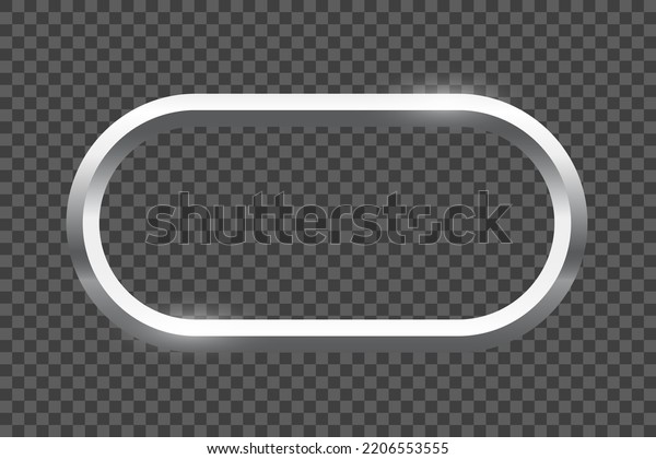 Silver Oval Frame Picture On Transparent Stock Vector (Royalty Free ...