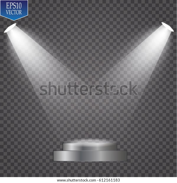 Silver Podium On Transparent Background Illuminated Stock Vector ...