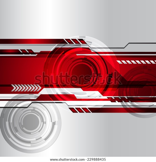Silver Red Light Abstract Technology Background Stock Vector (Royalty ...