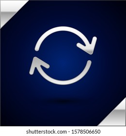 Silver Refresh Icon Isolated On Dark Stock Vector (Royalty Free ...