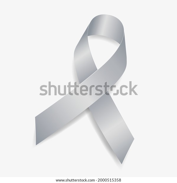 Silver Ribbon Awareness Brain Disabilities Disabled Stock Vector ...