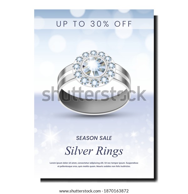 Silver Rings Creative Promotional Poster Vector Stock Vector (Royalty ...