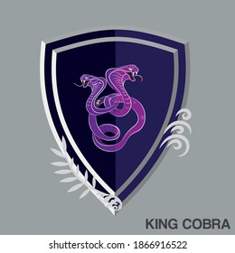 Silver Shield King Cobra Stock Vector (Royalty Free) 1866916522 ...