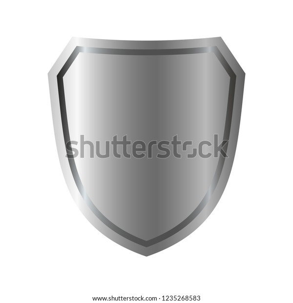 Silver Shield Shape Icon 3d Gray Stock Vector (Royalty Free) 1235268583 ...