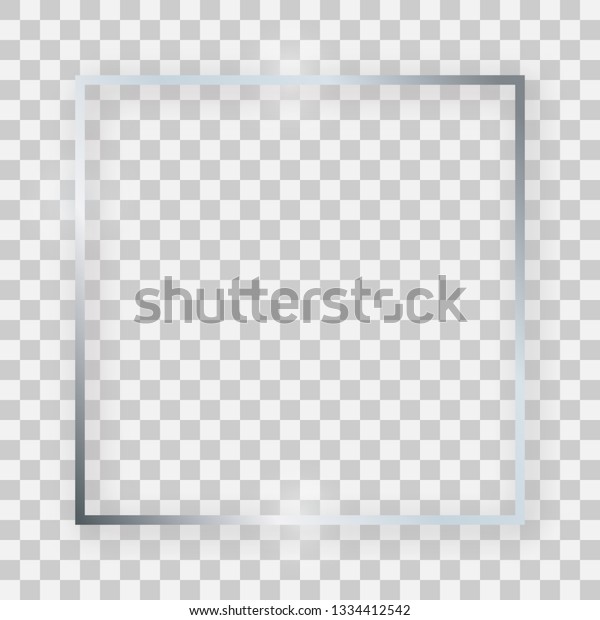 Silver Shiny Square Frame Glowing Effects Stock Vector (Royalty Free ...