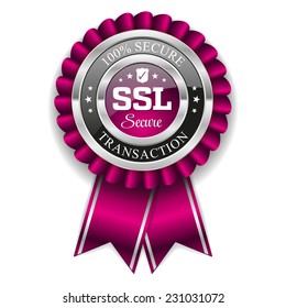 Silver Ssl Secure Transaction Badge Purple Stock Vector (Royalty Free ...