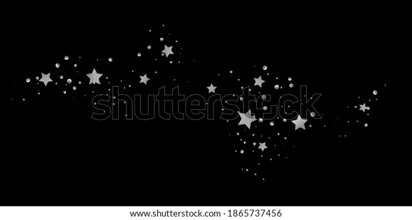 Silver Star Confetti Falling Starry Background Stock Vector Royalty
