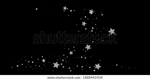 Silver Star Confetti Falling Starry Background Stock Vector Royalty