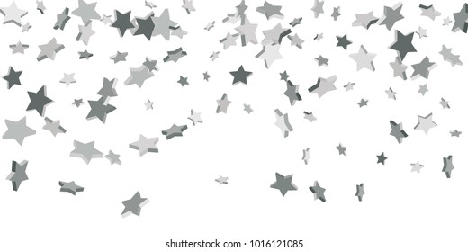 Silver Star Confetti Falling Stars On Stock Vector Royalty Free