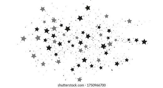 Silver Star Confetti Falling Stars On Stock Vector Royalty Free