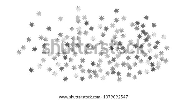 Silver Star Confetti Falling Stars On Stock Vector Royalty Free