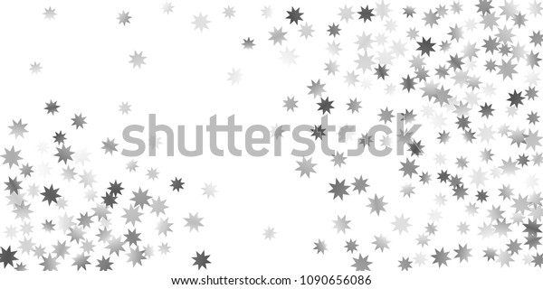 Silver Star Confetti Falling Stars On Stock Vector Royalty Free
