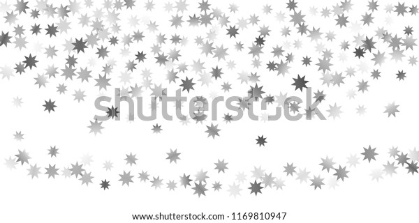 Silver Star Confetti Falling Stars On Stock Vector Royalty Free