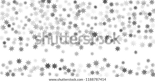 Silver Star Confetti Falling Stars On Stock Vector Royalty Free