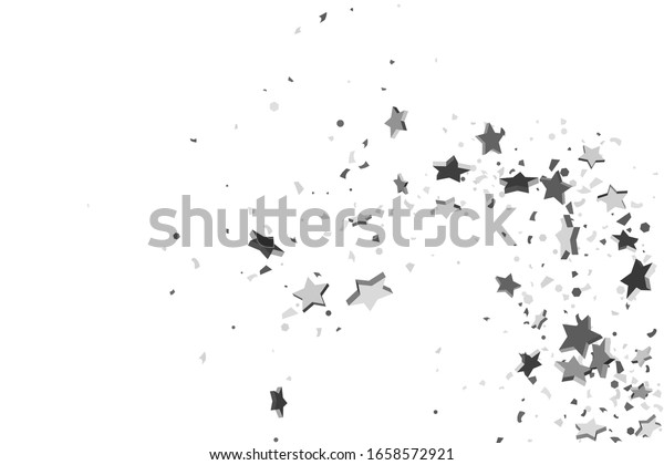 Silver Star Confetti Falling Stars On Stock Vector Royalty Free