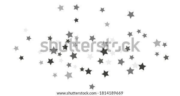 Silver Star Confetti Falling Stars On Stock Vector Royalty Free
