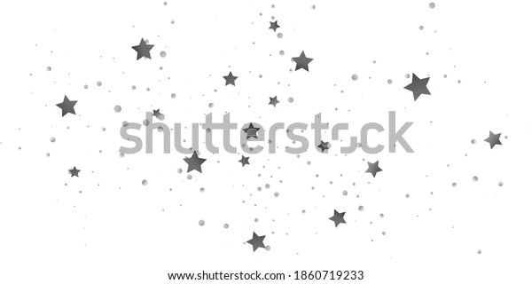 Silver Star Confetti Falling Stars On Stock Vector Royalty Free