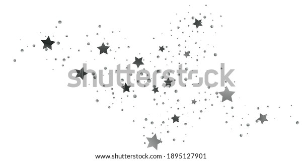 Silver Star Confetti Falling Stars On Stock Vector Royalty Free