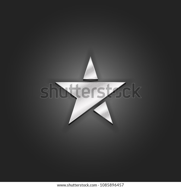 Silver Star Logo Mockup Metallic Shabby Stock Vector (Royalty Free ...