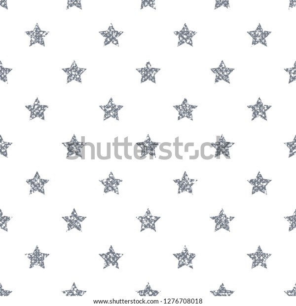 Silver Star Pattern Glitter Look Stock Vector (Royalty Free) 1276708018 ...