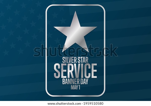Silver Star Service Banner Day May Stock Vector (Royalty Free ...