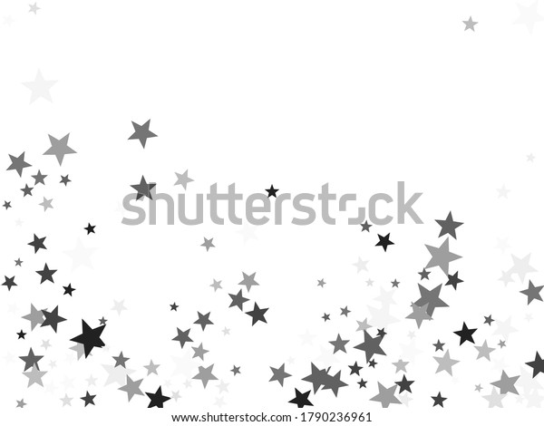 Silver Stars Confetti Adorable Holiday Vector Stock Vector Royalty
