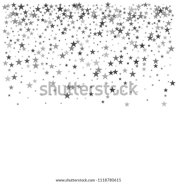 Silver Stars Confetti Vector Background Flying Stock Vector Royalty