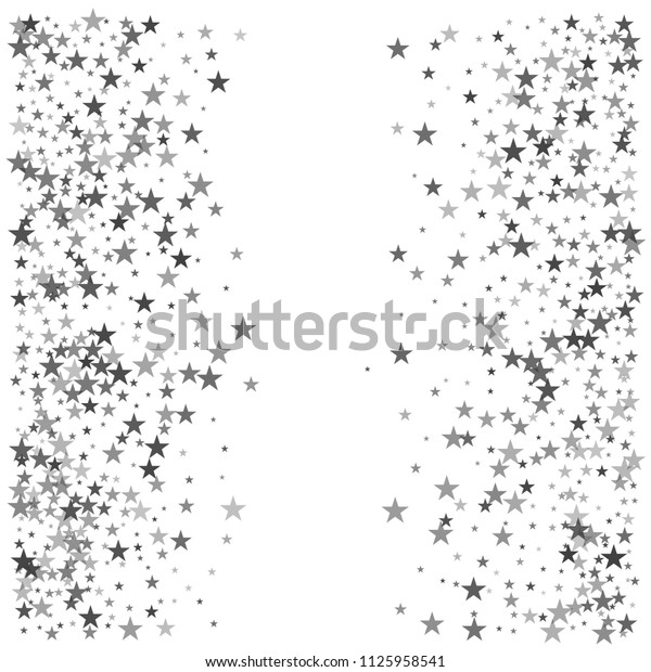 Silver Stars Confetti Vector Background Flying Stock Vector Royalty