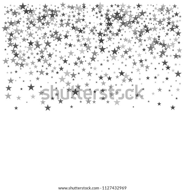Silver Stars Confetti Vector Background Flying Stock Vector Royalty