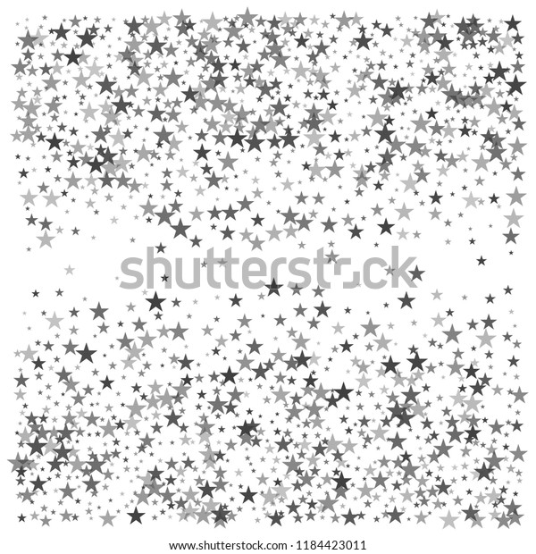 Silver Stars Confetti Vector Background Flying Stock Vector Royalty